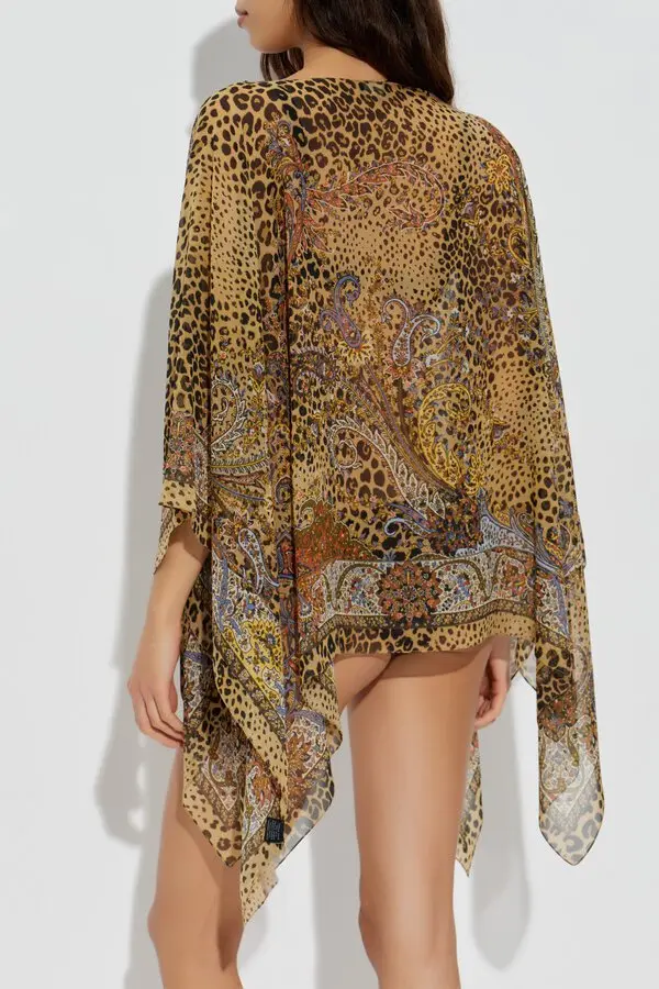 Etro Silk Poncho - Brown