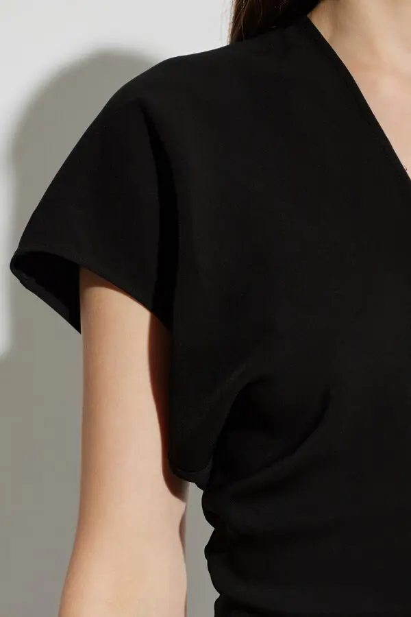 ANINE BING V-neck Midi Dress - Black