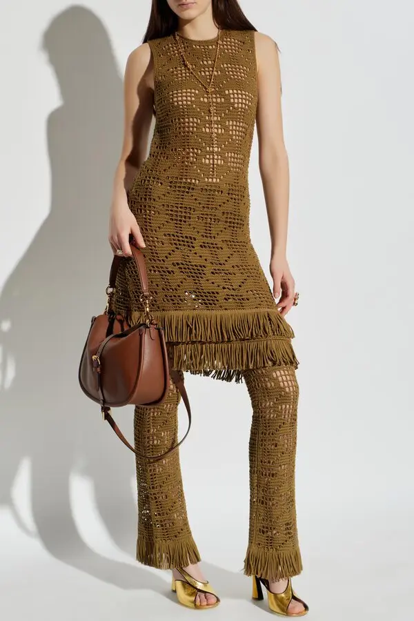 Etro Crochet Knit Mini Dress - Green