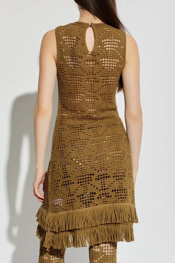 Etro Crochet Knit Mini Dress - Green