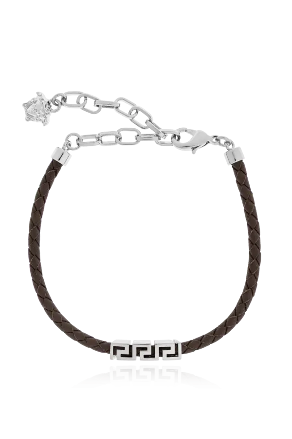Versace Braided Leather Bracelet - Brown