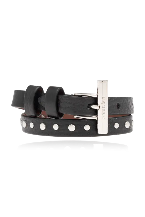 Alexander McQueen Leather Bracelet - Black