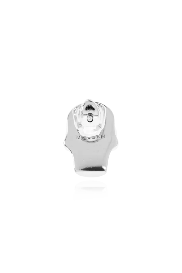 Alexander McQueen Brass Skull Earring - Silver