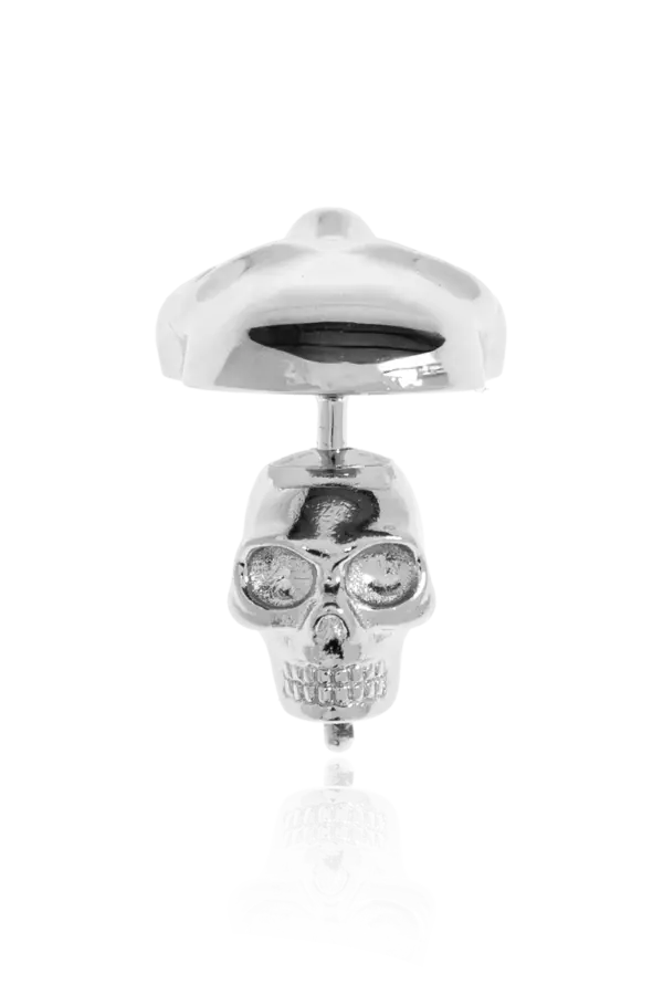 Alexander McQueen Brass Skull Earring - Silver