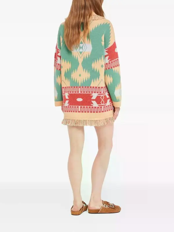 Alanui Icon Jacquard Fringed Cardigan - Neutrals