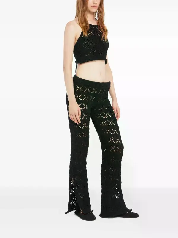 Alanui Lagoon Romance Crochet Trousers - Black