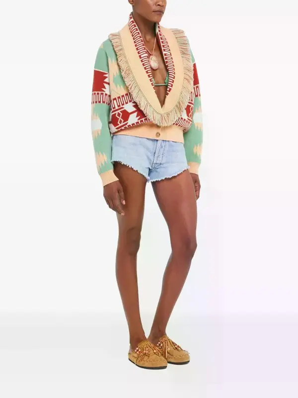Alanui Icon Jacquard Fringed Cardigan