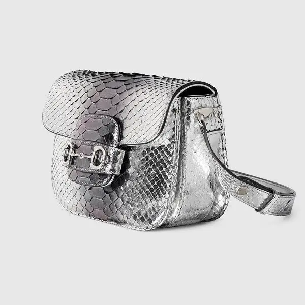 Gucci Horsebit 1955 Aura Python Mini Shoulder Bag