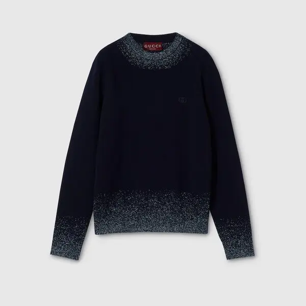 Gucci Knit Wool Lurex Sweater With Embroidery