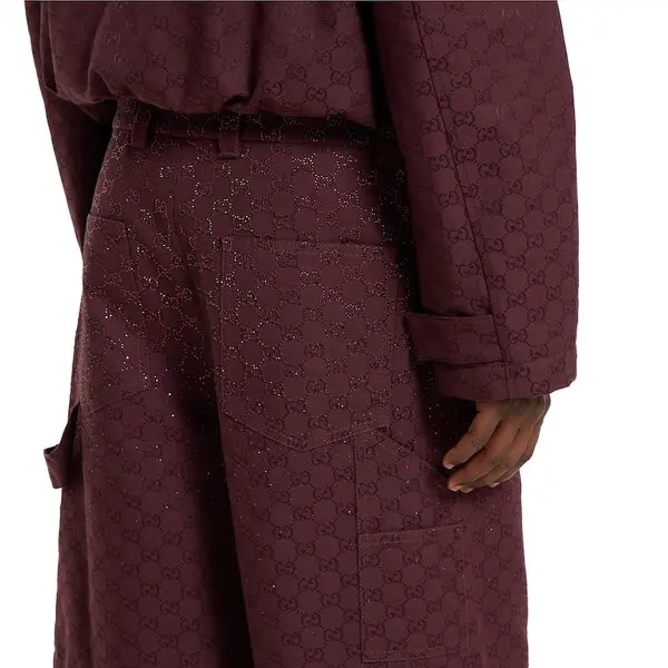 Gucci Gg Canvas Pants With Crystals