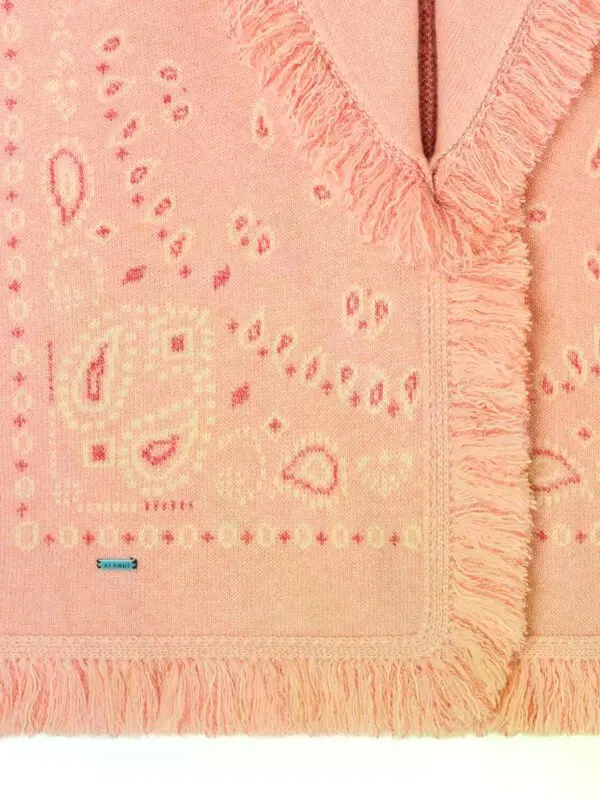 Alanui Bandana Jacquard Fringed Cardigan - Pink