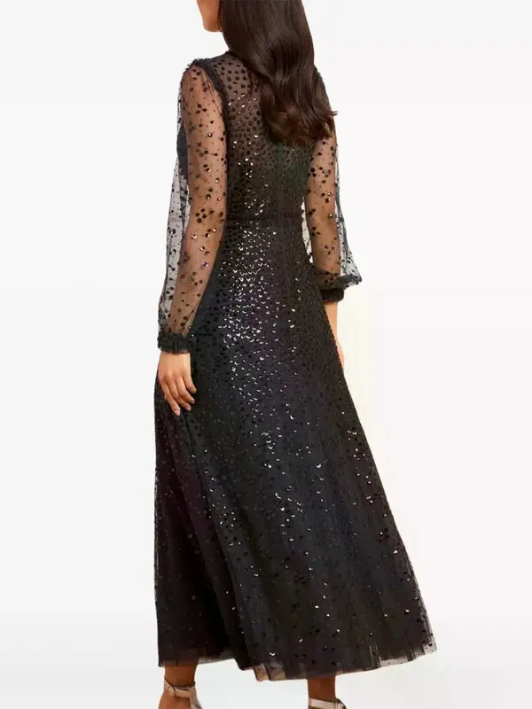 NEEDLE & THREAD Sequin-embellished Maxi Dress - Black