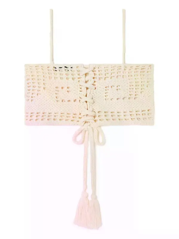 Alanui Crochet Tassel-detail Top - Neutrals