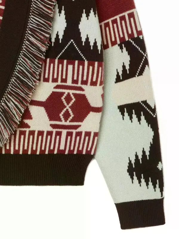 Alanui Icon Jacquard Fringed Cardigan