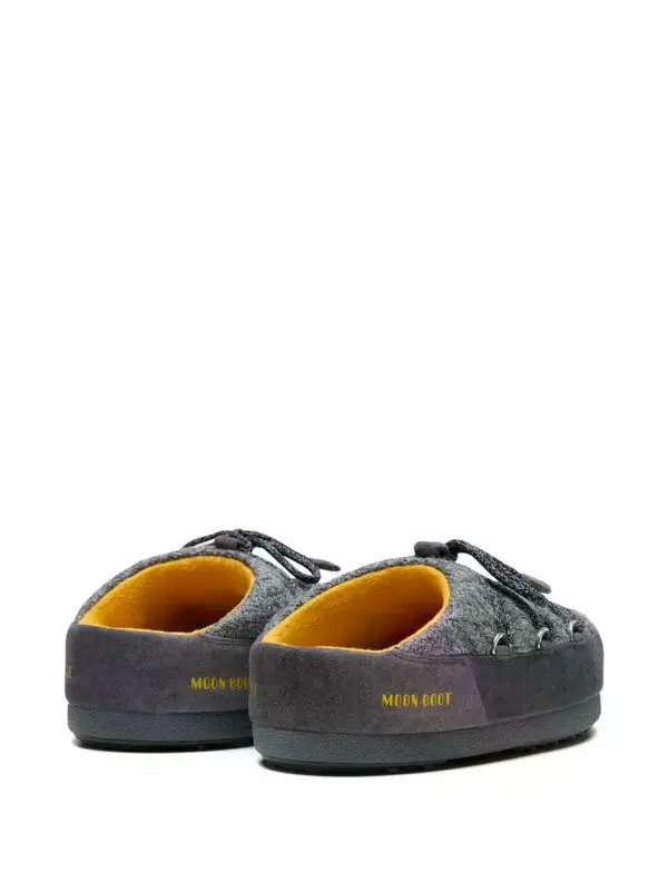 Moon Boot X Guest In Residence Knit Mules With Lace Up Detail - Grey