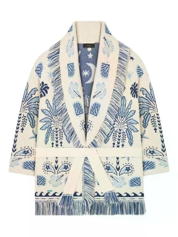 Alanui Echoes Of The Island Belted Cardigan-coat - Neutrals