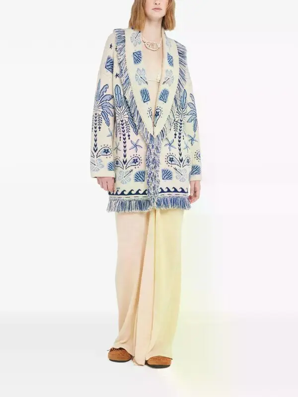 Alanui Echoes Of The Island Belted Cardigan-coat - Neutrals