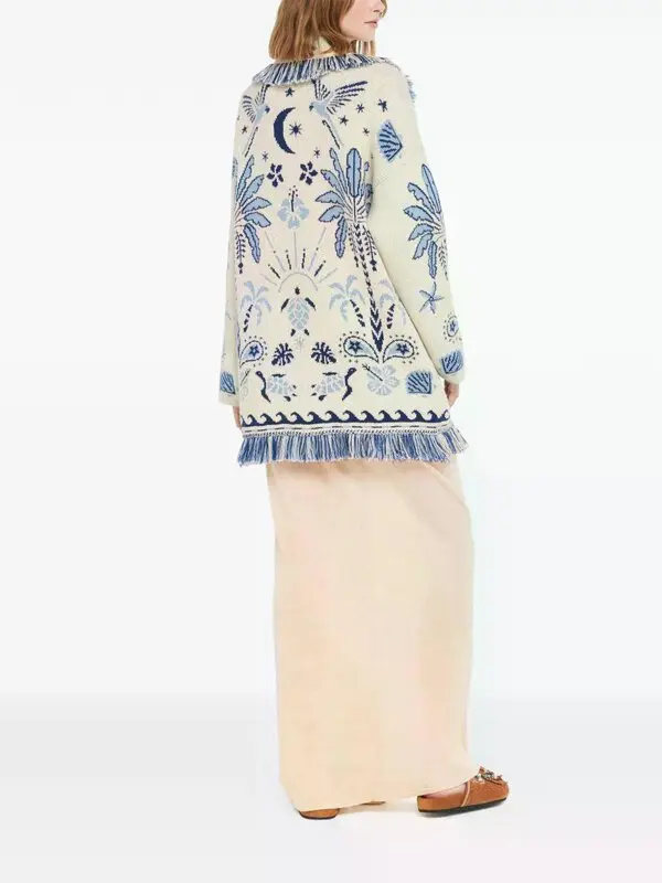 Alanui Echoes Of The Island Belted Cardigan-coat - Neutrals