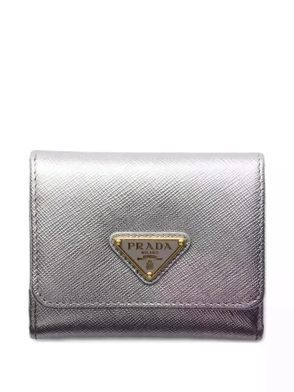 Prada Small Leather Wallet - Silver