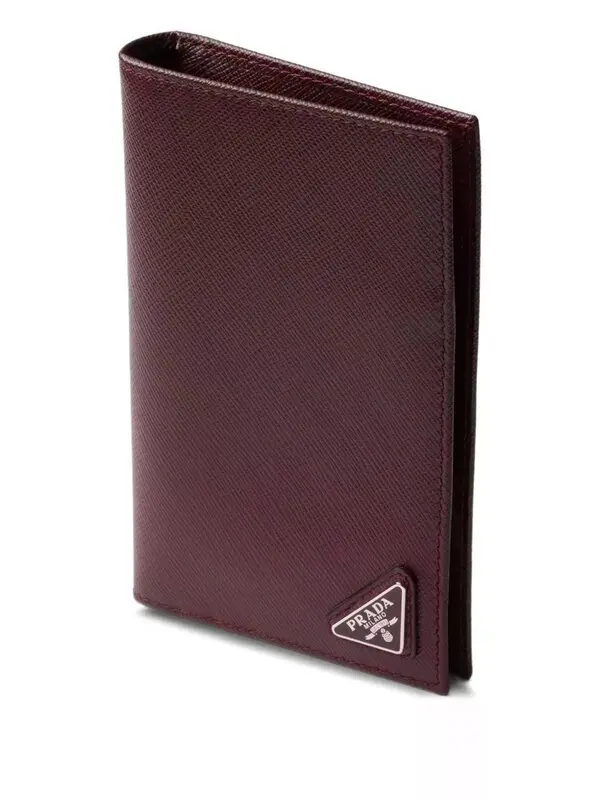 Prada Logo Leather Passport Holder