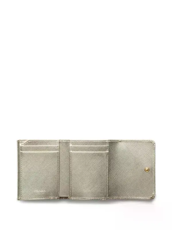 Prada Logo Leather Wallet - Gold
