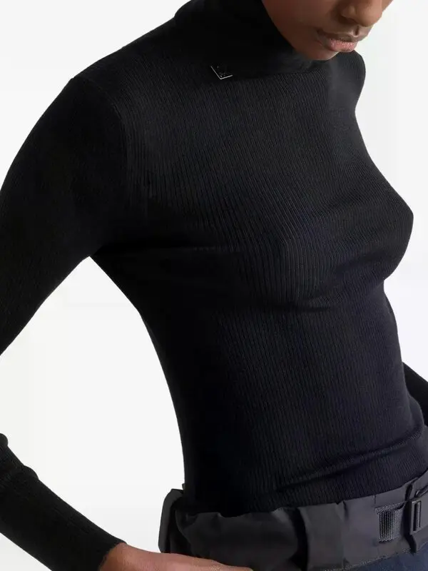 Prada Ribbed Turtleneck Sweater
