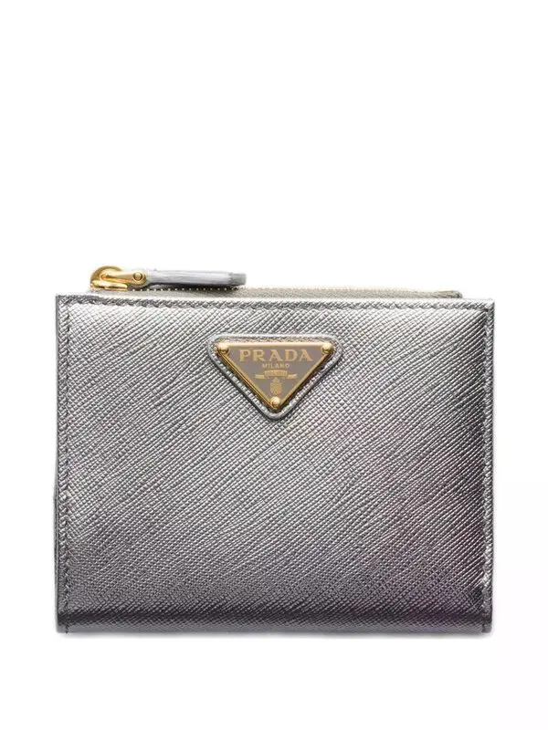 Prada Small Leather Wallet - Grey