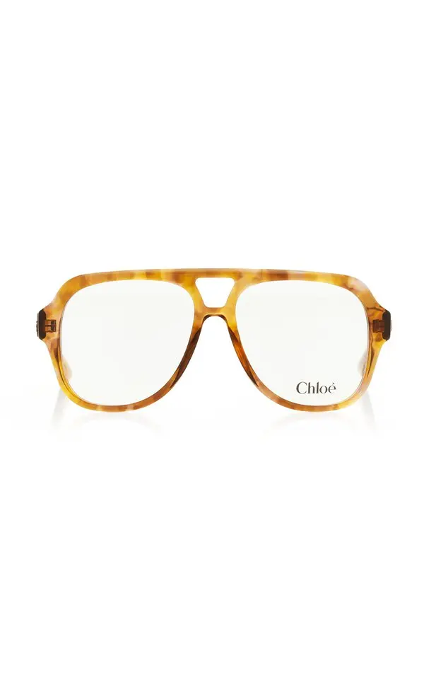 Chloé Aviator-frame Acetate Glasses - Brown
