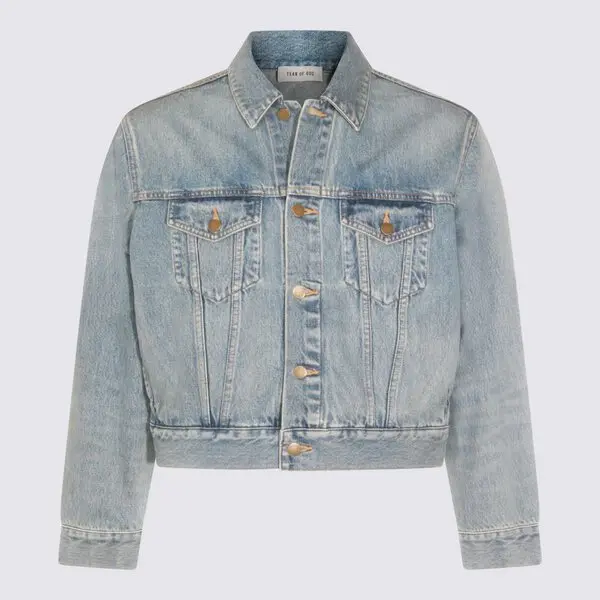 Fear Of God Light Indigo Cotton Denim Jacket - Blue