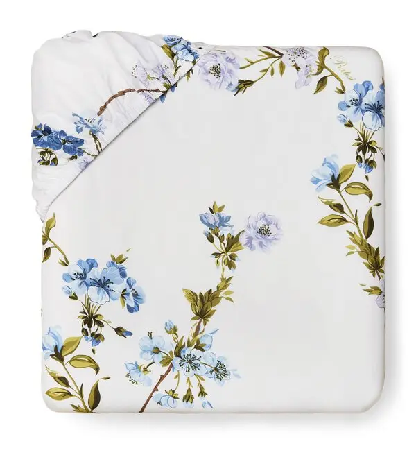 PRATESI Fresia Super King Fitted Sheet - Blue