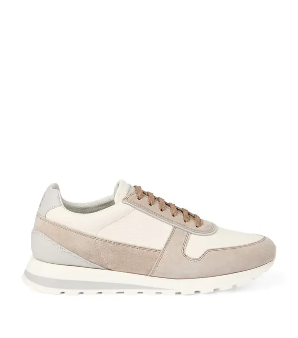 Brunello Cucinelli Suede And Calfskin Runner Sneakers