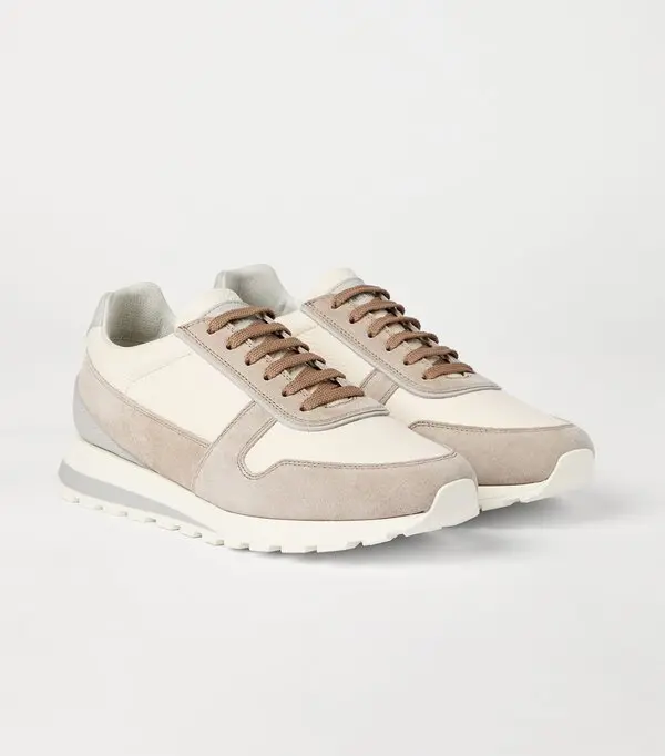 Brunello Cucinelli Suede And Calfskin Runner Sneakers