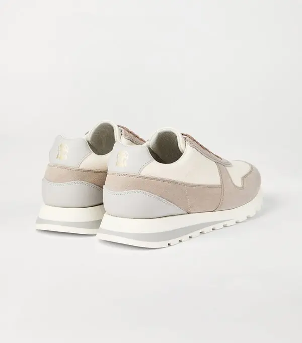 Brunello Cucinelli Suede And Calfskin Runner Sneakers