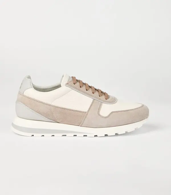 Brunello Cucinelli Suede And Calfskin Runner Sneakers