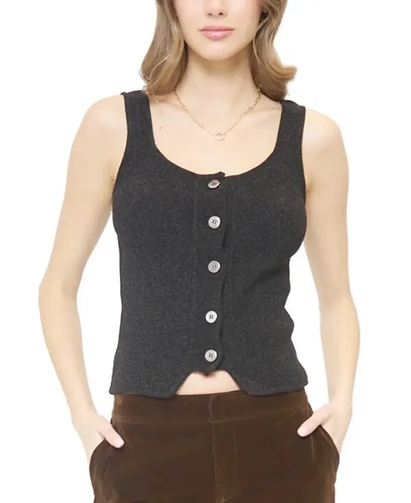 Central Park West Chenille Button-up Tank