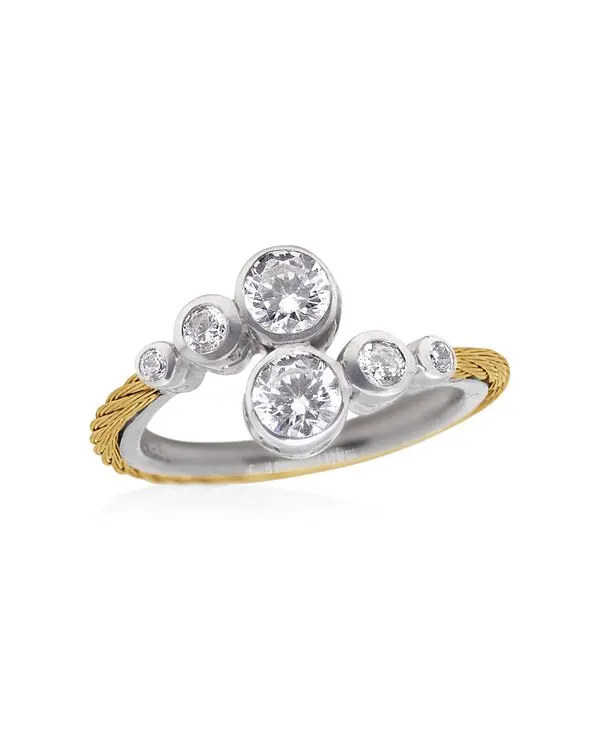 Alor Day Diamonds Bypass Ring With Lab Grown Diamonds - Yellow Cable/k White Gold