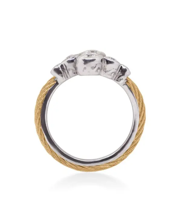 Alor Day Diamonds Bypass Ring With Lab Grown Diamonds - Yellow Cable/k White Gold
