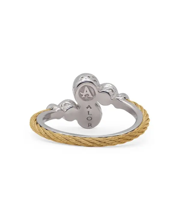 Alor Day Diamonds Bypass Ring With Lab Grown Diamonds - Yellow Cable/k White Gold