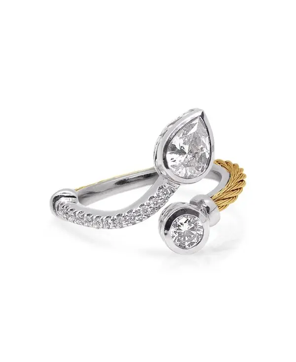 Alor Day Diamonds Bypass Ring With Lab Grown Diamonds - Yellow Cable/k White Gold