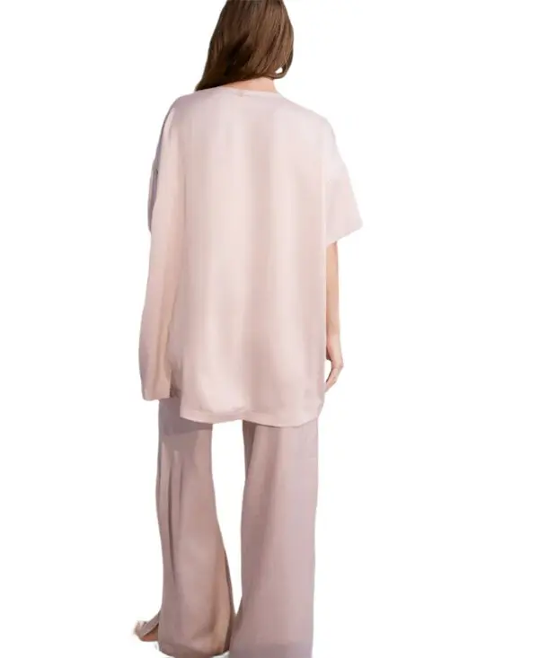 Lunya Silk Tee Pant Set - Delicate Pink