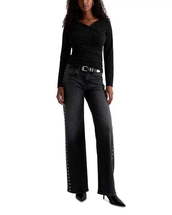 Ag Adria Studded Wide Leg Jeans - Immensity