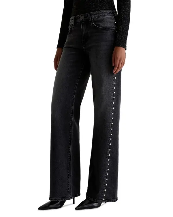 Ag Adria Studded Wide Leg Jeans - Immensity