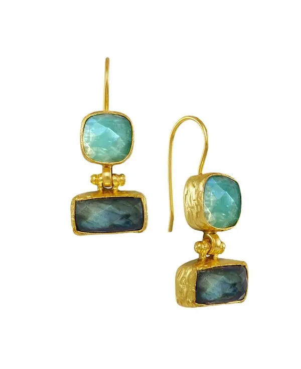 OTTOMAN HANDS Nerissa Drop Earrings - Blue/gold