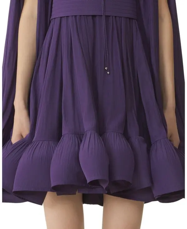LANVIN Short Charmeuse Dress - Raisin