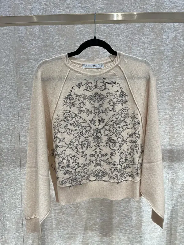 Dior Embroidered Sweater - Beige