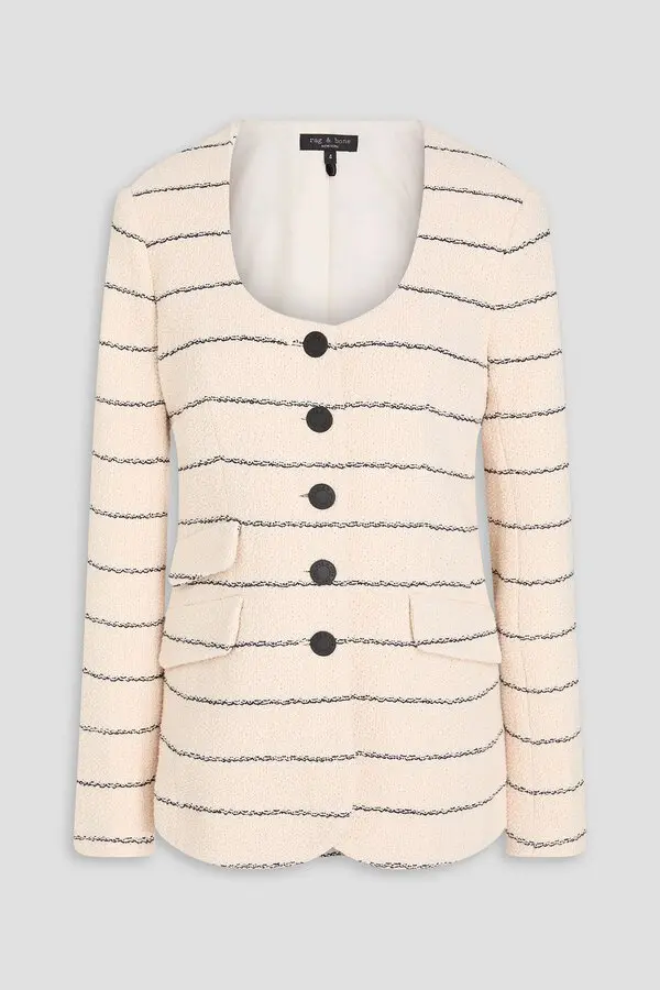 Rag & Bone Striped Cotton-tweed Blazer