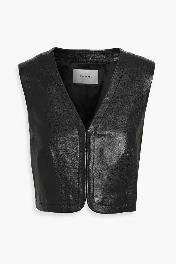 FRAME Cropped Leather Vest