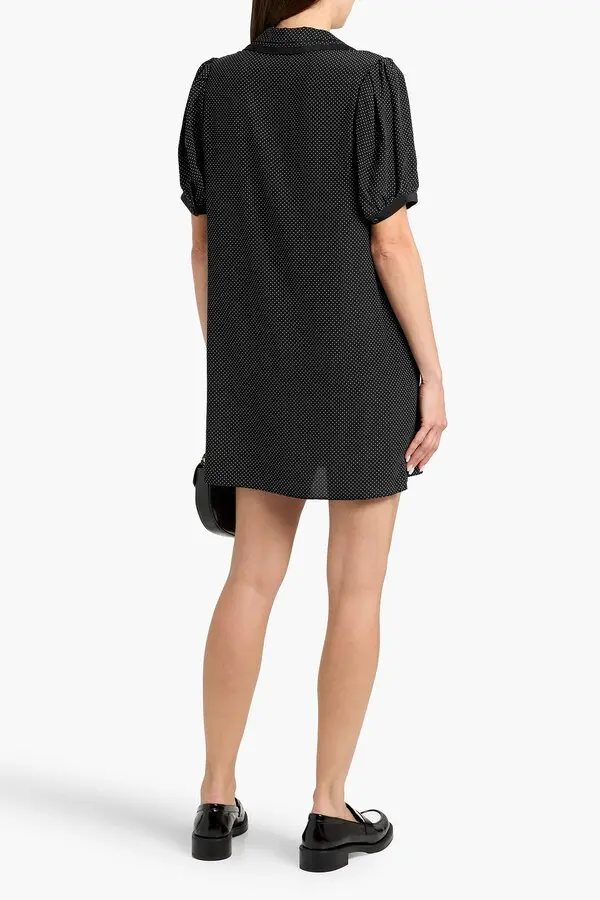 FRAME The Sailor Polkadot Mini Dress - Black