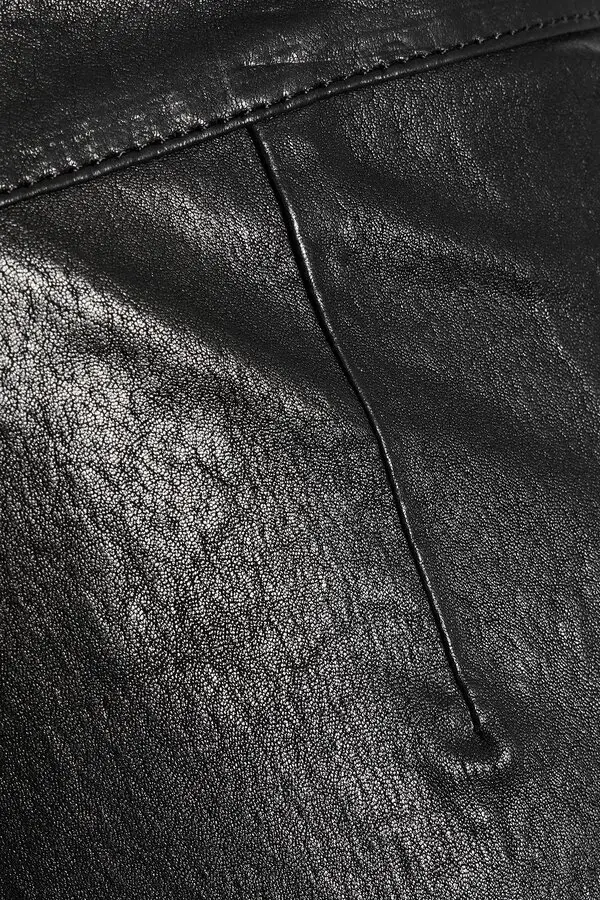 FRAME Cropped Wide-leg Leather Pants
