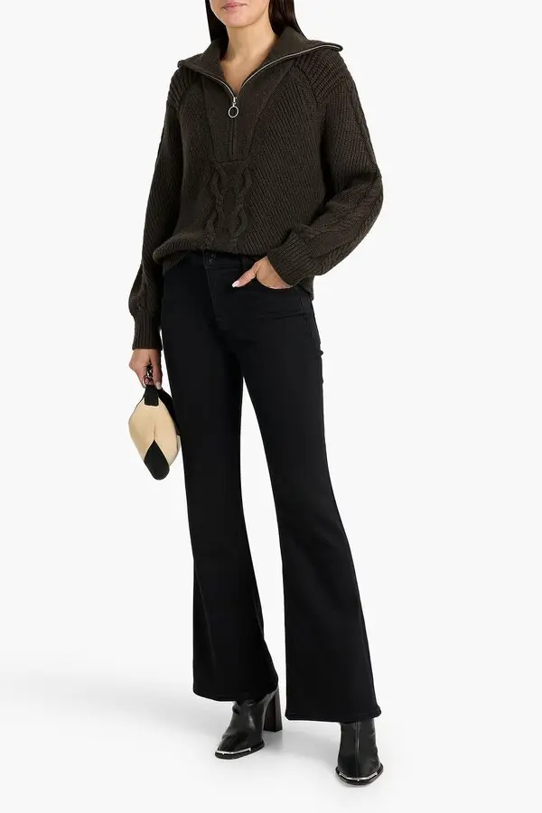 FRAME The Icon Mid-rise Flared Jeans - Black